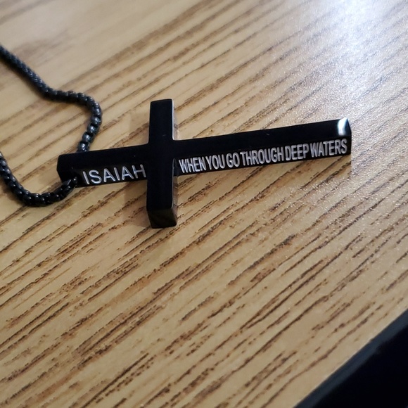 Yiyang | Jewelry | Nwt Isaiah 432 Black Cross Necklace | Poshmark